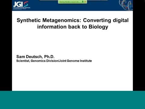 Synthetic Metagenomics: Converting digital information back to Biology