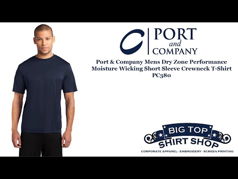 Port & Company Mens Dry Zone Performance Moisture Wicking Short Sleeve Crewneck T-Shirt PC380