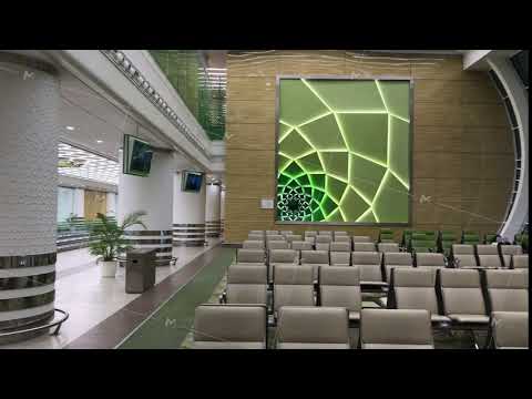 beautiful mosaic in empty airport ashgabat turkmenistan