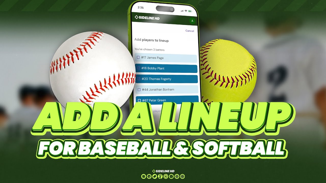 sidelineHD Pro Tips: Adding a Baseball or Softball Lineup