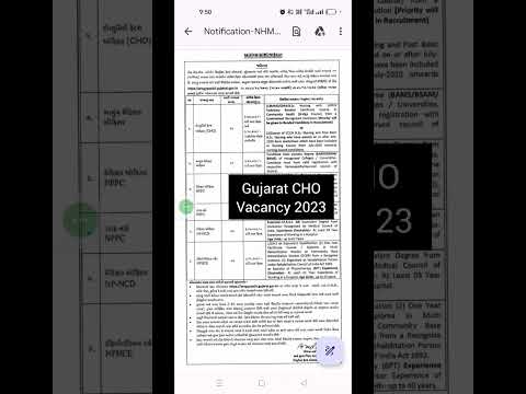 CHO GUJARAT CHO Vacancy 2023 Community Health Officer vacancy 2023