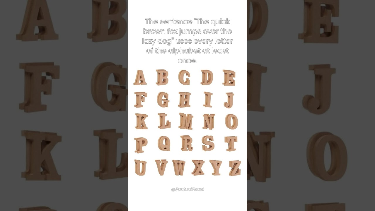 The Pangram Sentence - All Letters of the Alphabet