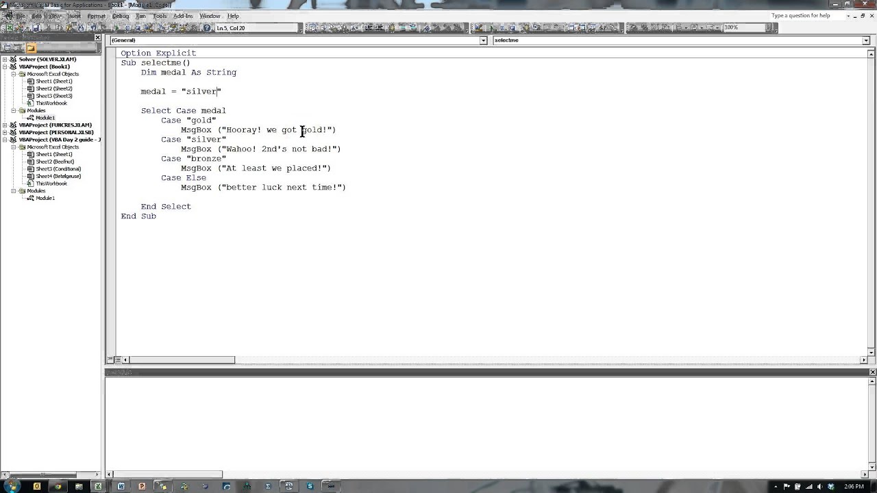 Excel VBA MsgBox and InputBox