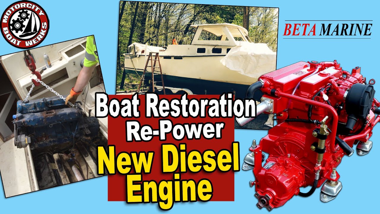 How to Re-Power your Boat Restoration Project | NEW Diesel Boat Engine | Beta Marine 43 (Ep124)