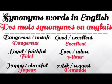 Des mots synonymes en anglais🌟Lesson 2🌟Synonyms words in English. | [ English Learners]