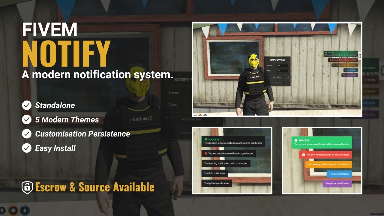 BOII | Notify Script - Clean, Modern Notification System for FiveM