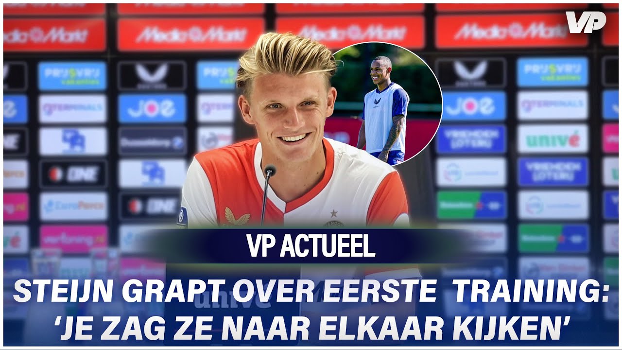Steijn tijdens eerste persmoment als speler van Feyenoord