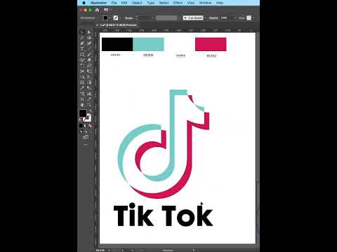 famous logo design in adobe illustrator/ TikTok logo #Shorts