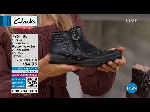 Clarks Collection Roseville Aster Leather/Suede Ankle Bo...