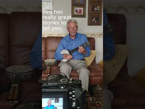 97 year old Reg; playing the ukulele banjo