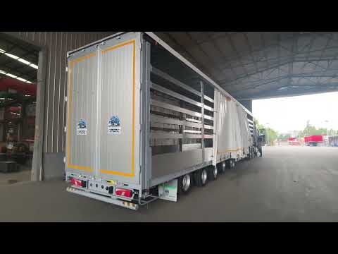 Curtain-side trailer for transporting daily necessities,5-axle enlarged curtain-side semi-trailer