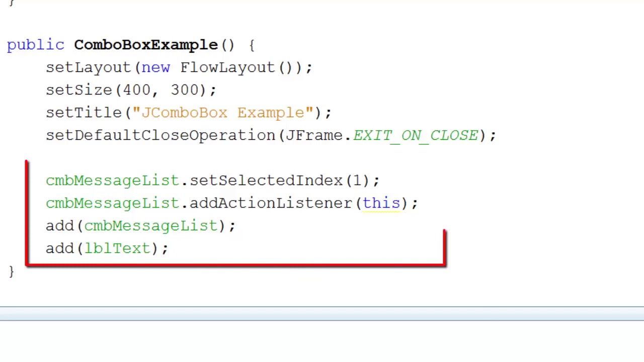 Java   Simple ComboBox   YouTube