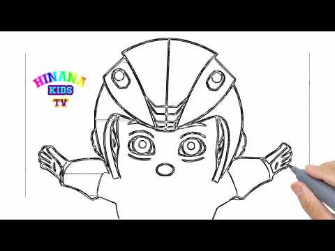 HOW TO DRAW VIR THE ROBOT BOY CARTOON STEP BY STEP FOR KIDS ! KIDS VIR DRAWING | HINANA KIDS TV