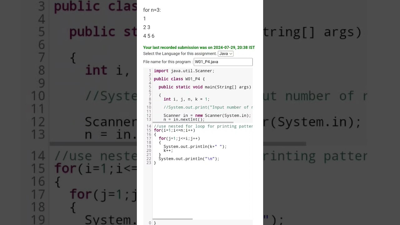 NPTEL Programming in java-Programming Assignment 4 -Week 1-2024 #nptel #programminginjava #swayam