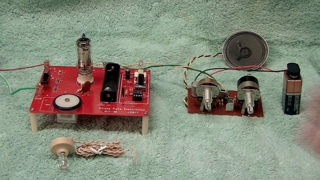 One tube radio kit - LOW VOLTAGE design - vacuum tube science fair 1 battery operation