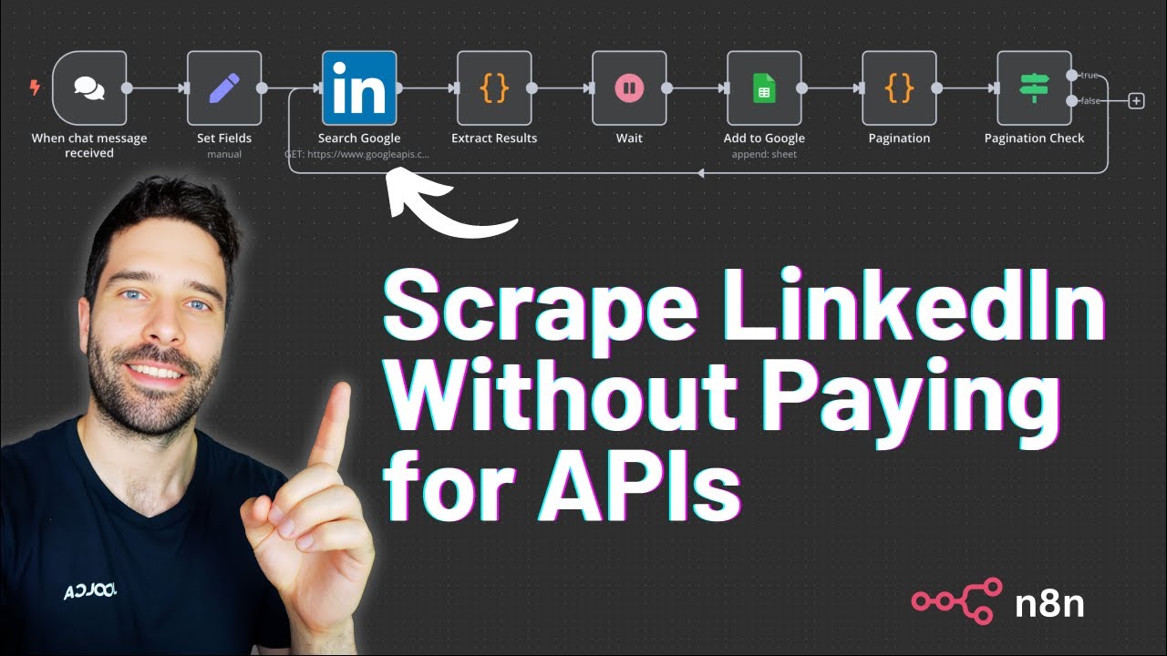 How to Scrape LinkedIn Without Paid APIs Using n8n