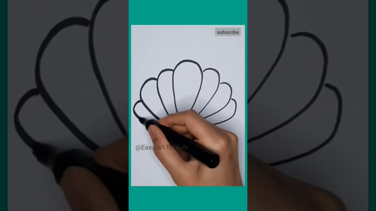 DRAWING EASY SHELL  #cute #art #shorts #viralvideo