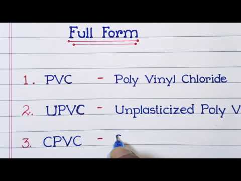 full form of PVC UPVC CPVC GI SS GS PPR NRV PRV