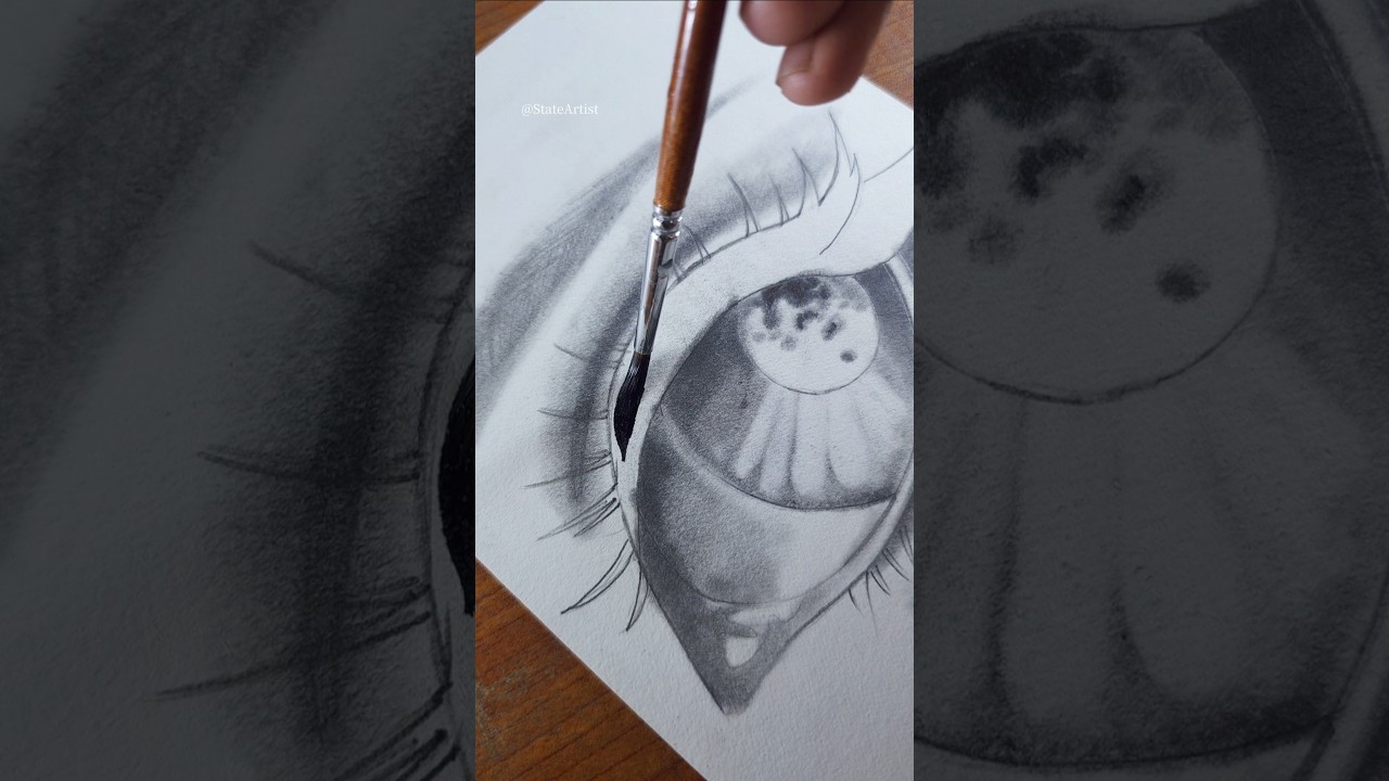 I try to draw anime eye with charcoal | Anime eye drawing | Ocean eyes #oceaneyes #drawing #shorts