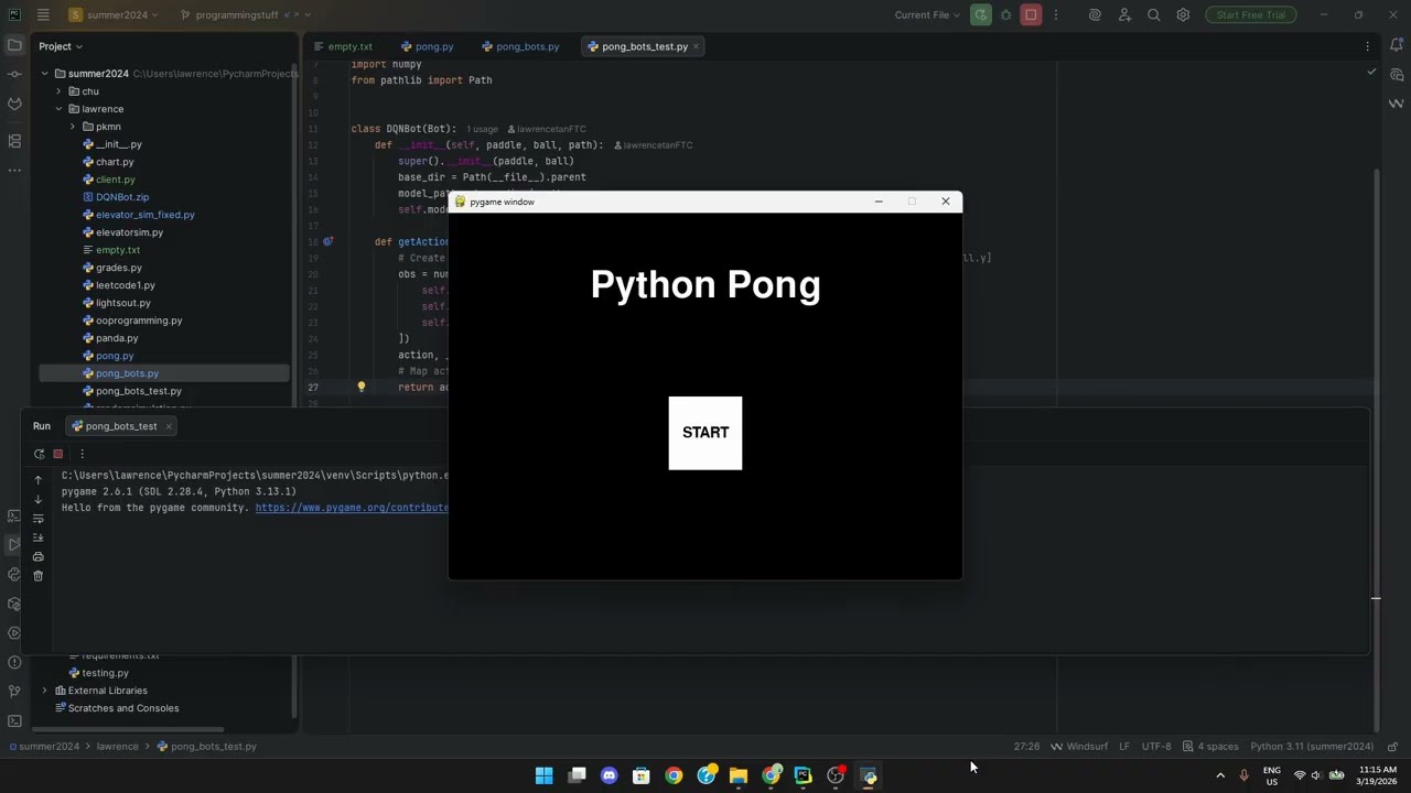 Python Simple Pong Project Showcase