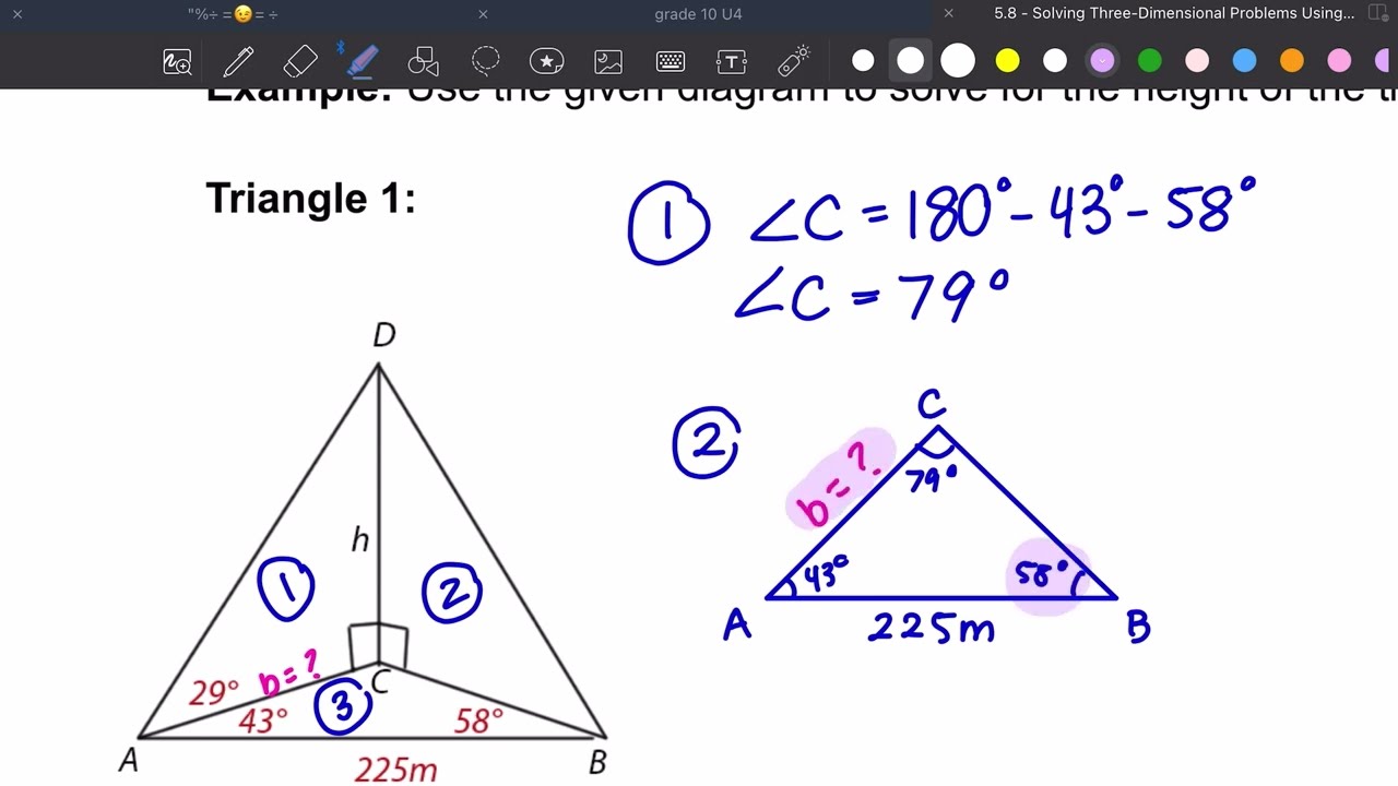 Grade 11: 5.8 - Solving 3D Models Using Trigonometry