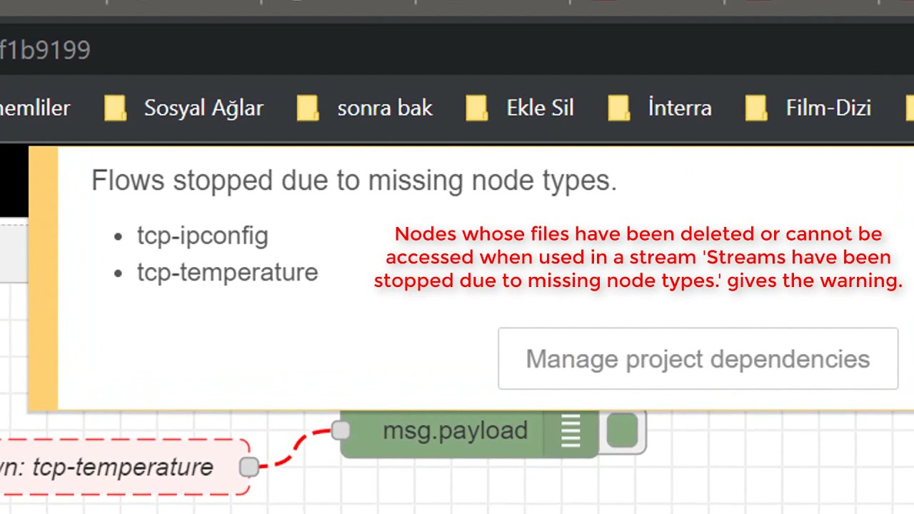 Node-Red 'Flows stopped due to missing node types.' Error and Solution