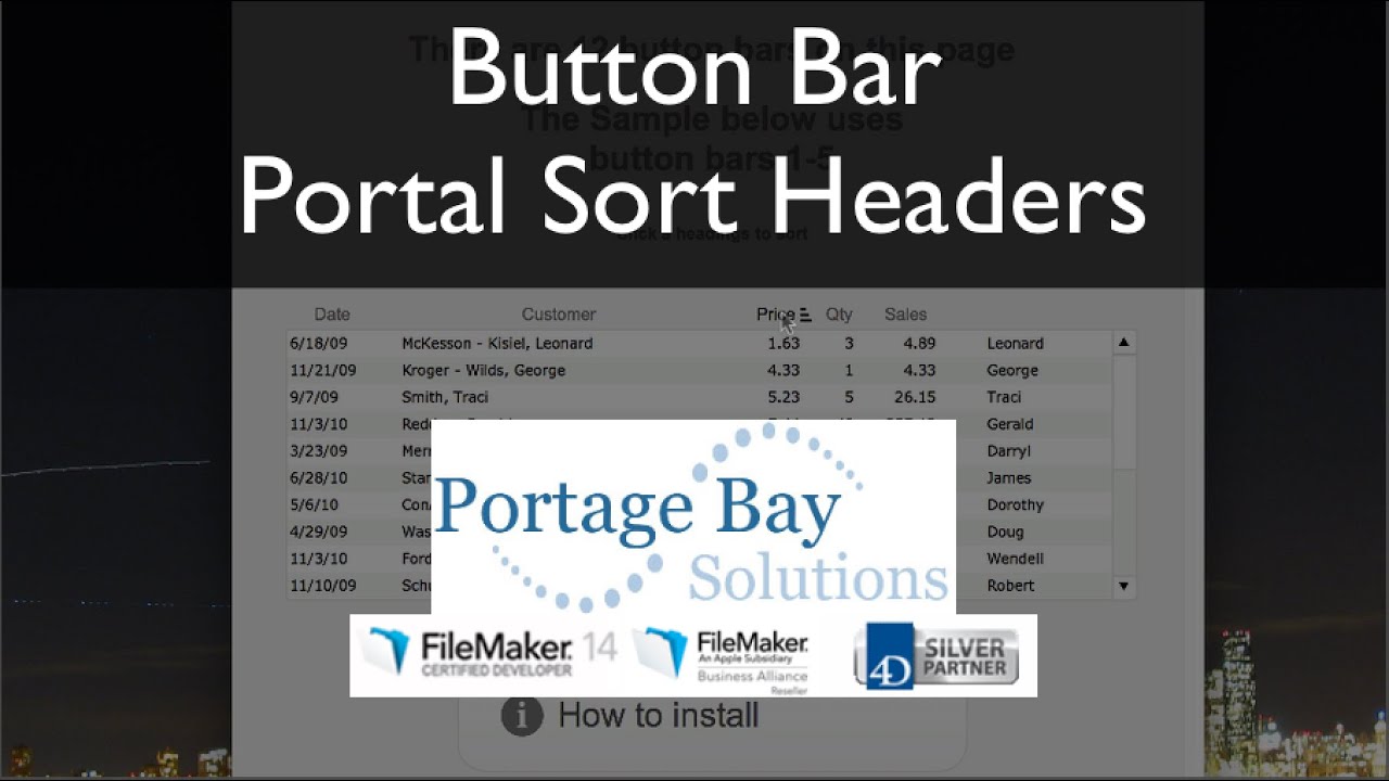 FileMaker Button Bar Portal Sort Headers