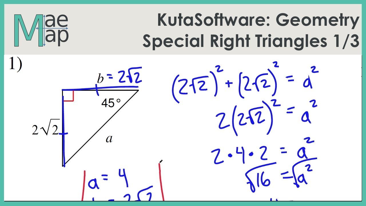 KutaSoftware: Geometry- Special Right Triangles Part 1