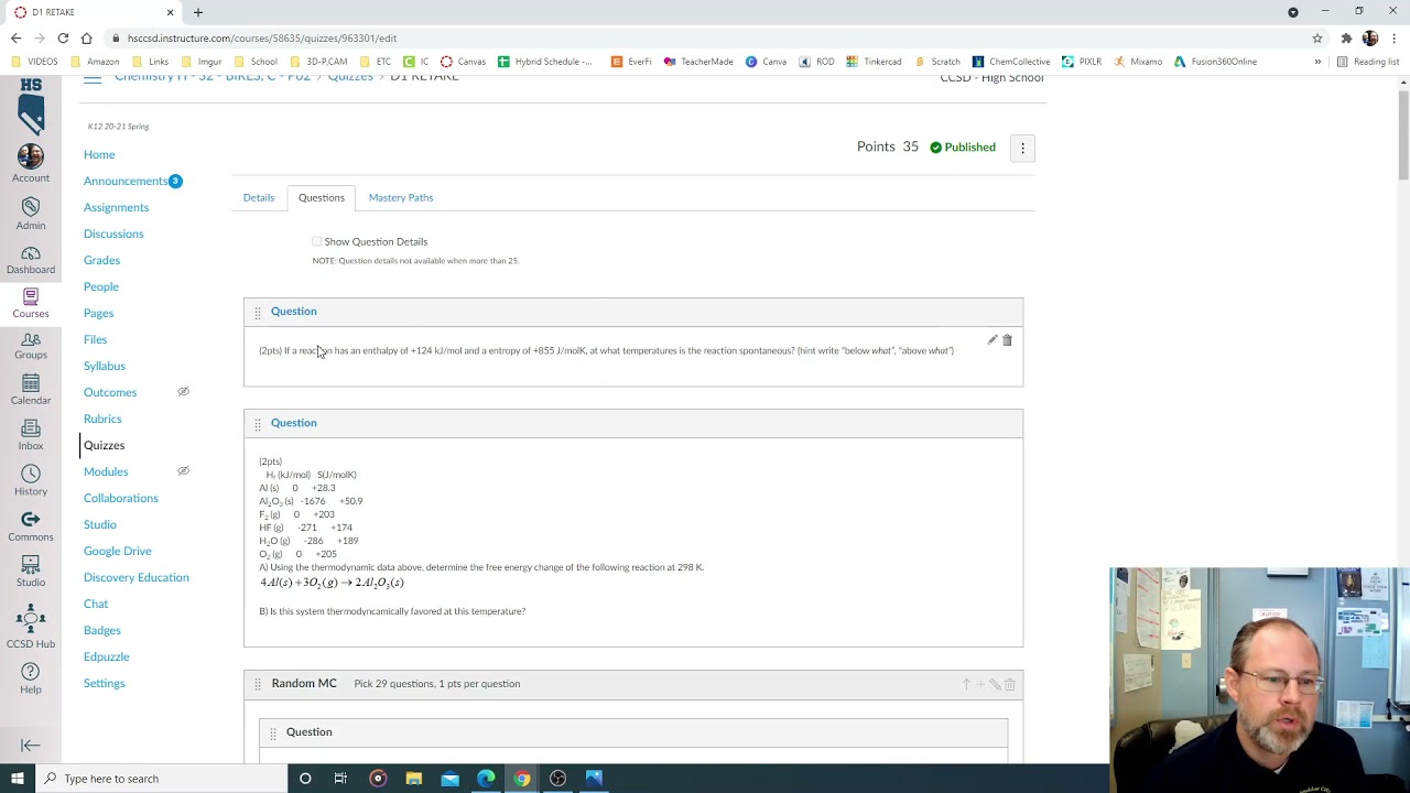 Randomized Questions in Canvas