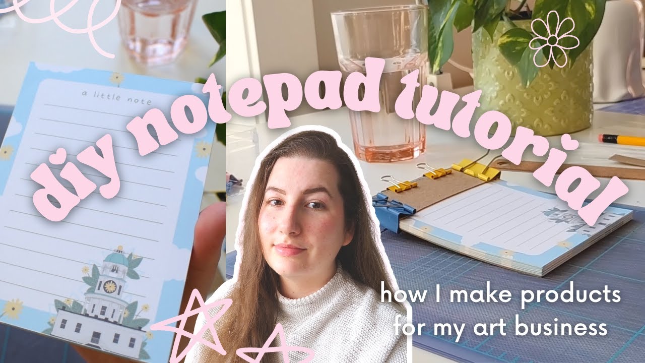 DIY Notepad Tutorial 🌸🗒️ How I make products for my art business