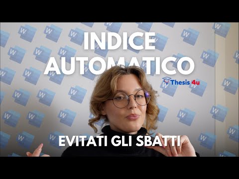 ๐ Come si fa L'INDICE AUTOMATICO della TESI?? - Word edition ๐ป