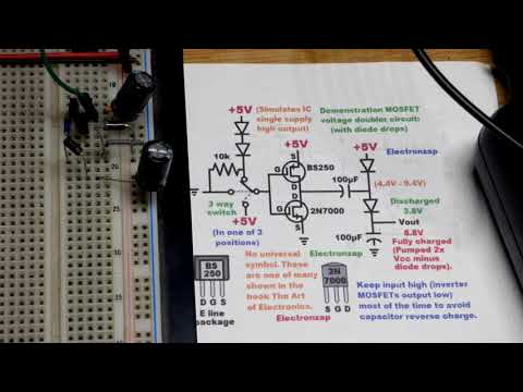 Voltage Doubler Push Pull MOSFETs 2N7000 N And BS250 P Channel Enhancement