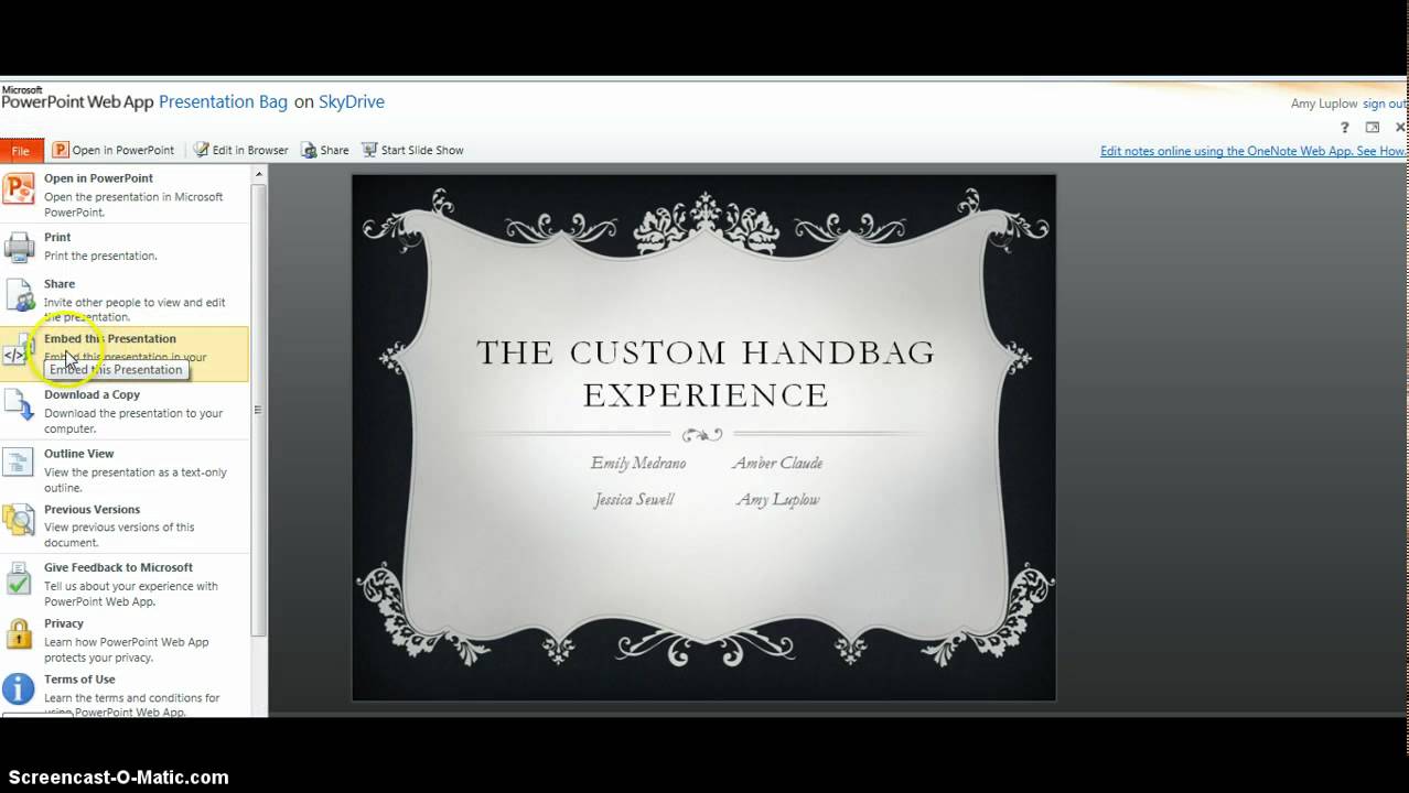 Amy Luplow - Embed a PowerPoint presentation into wiki.