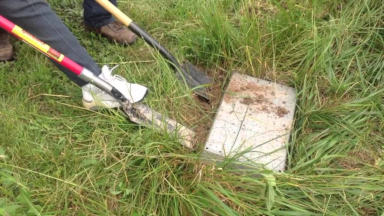Getting a soil sample for the rainfall simulator