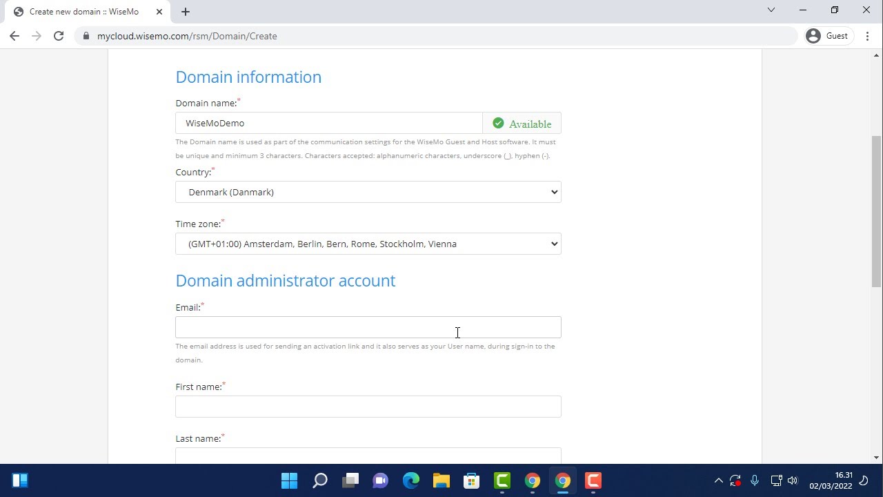 Create a myCloud domain and configure two-factor authentication
