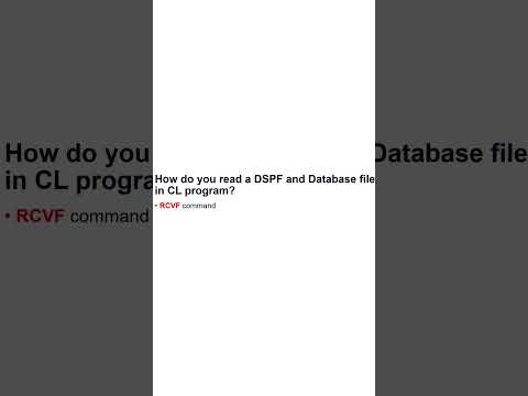 How do you read a DSPF and Database file in CL program