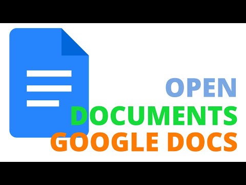 How to Open a Document in Google Docs