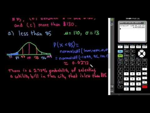 Probabilities in a Normal Distribution - TI-84