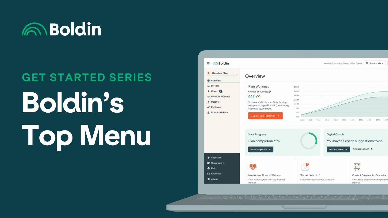 Get Started Series 2 - Boldin's Top Menu