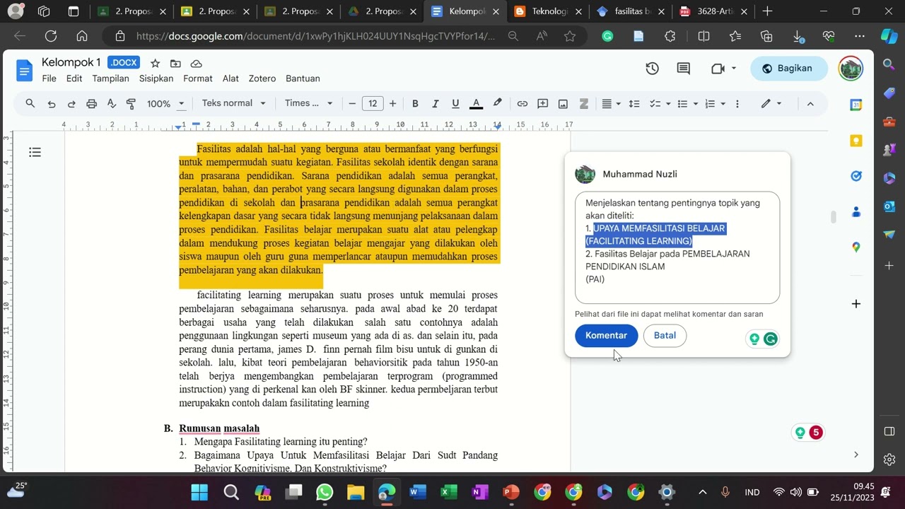Bimbingan Proposal Mini Riset