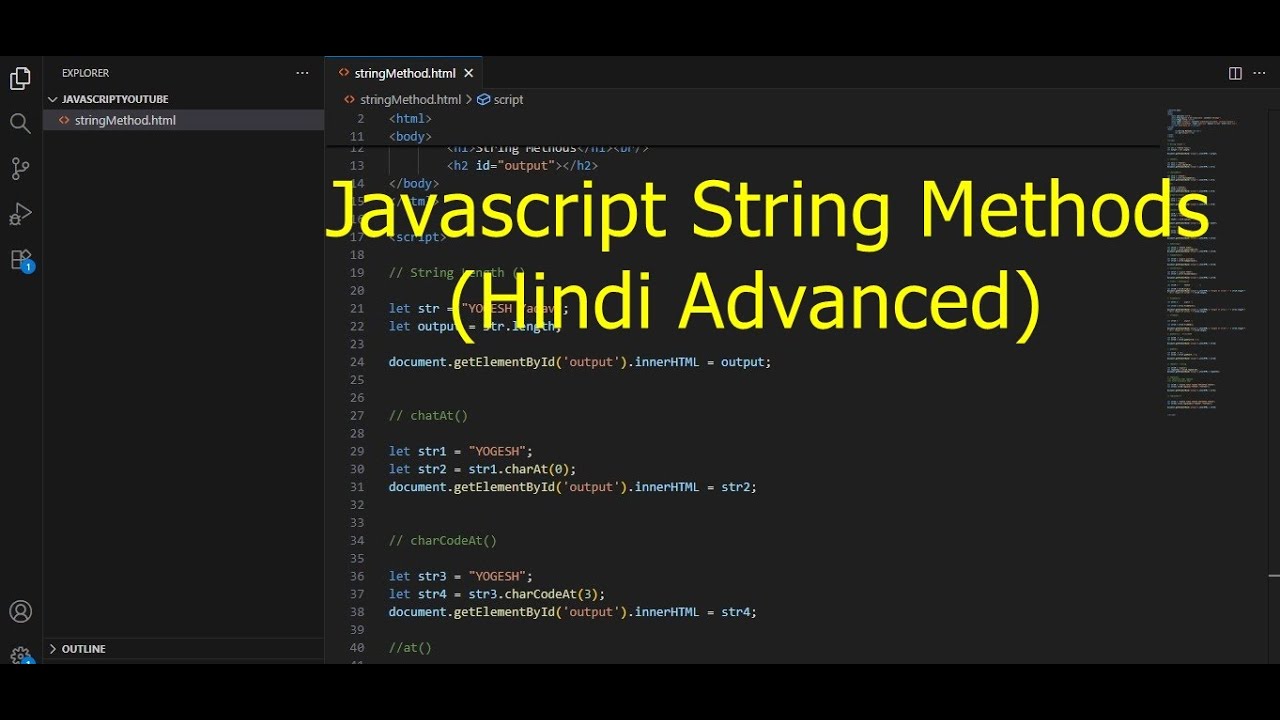 Strings in Javascript | String methods | javascript tutorial hindi | javascript methods