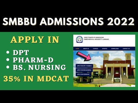 Admissions Open in SMBBMU for DPT, Pharm-D & BS Nursing Programs in Sindh Pakistan | Fee & Seats