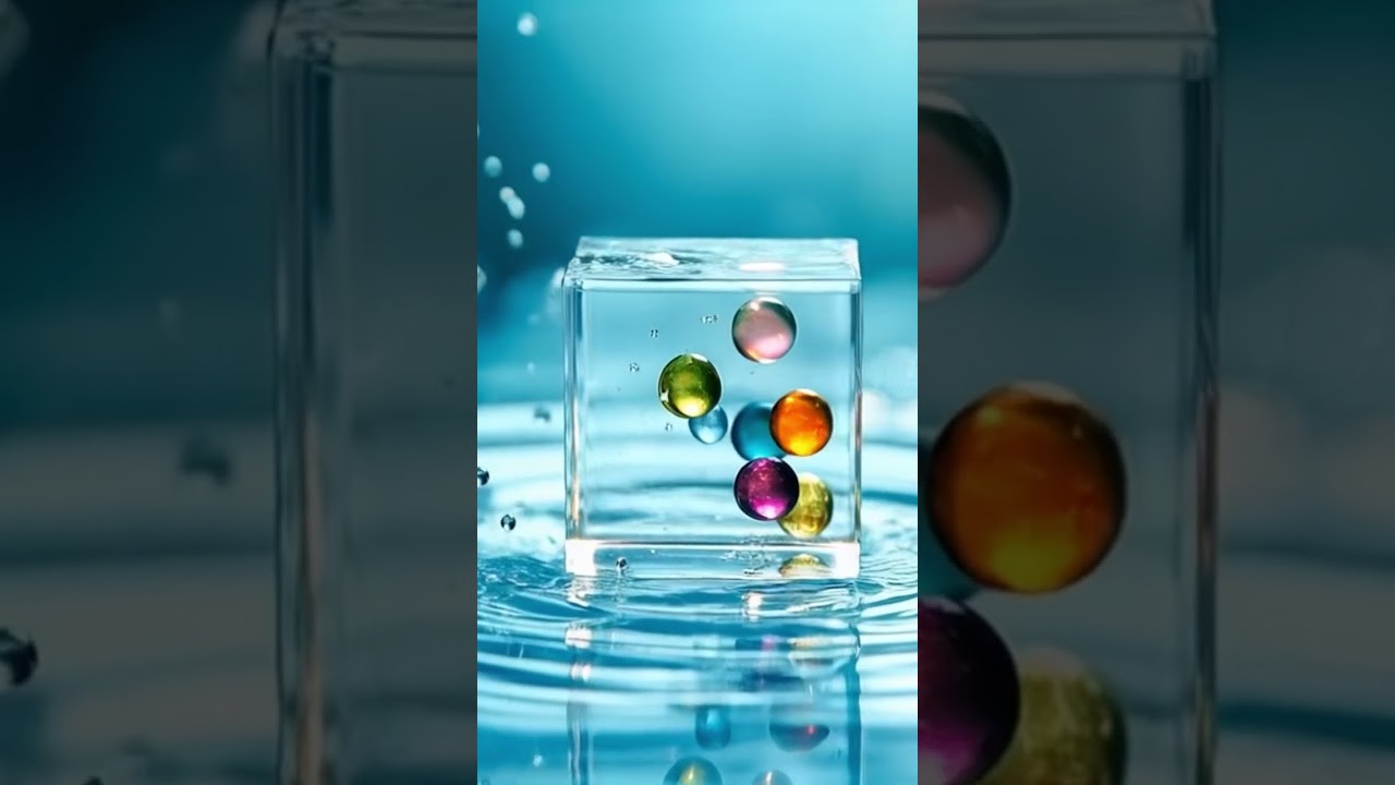 AI-Generated Hypnotic Water Cube Rotation 🌊✨