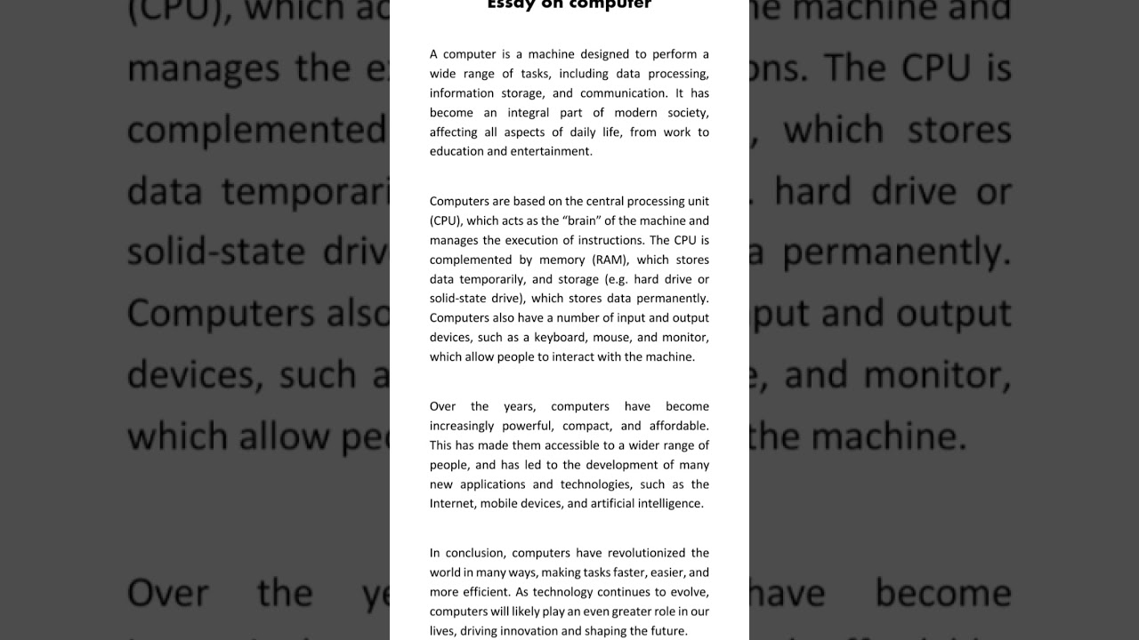 Essay on computer #write #essay #essaywriting #computer