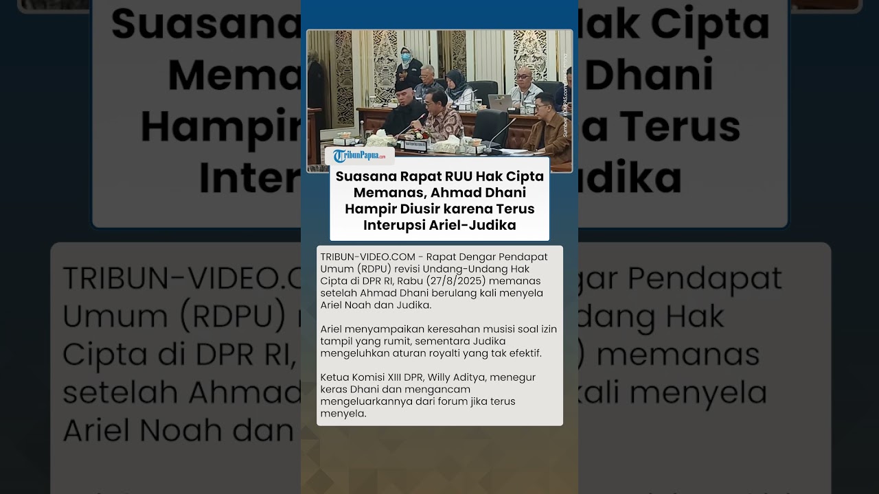 Rapat RUU Hak Cipta Tegang, Ahmad Dhani Diancam Diusir seusai Berkali-kali Interupsi Ariel ...