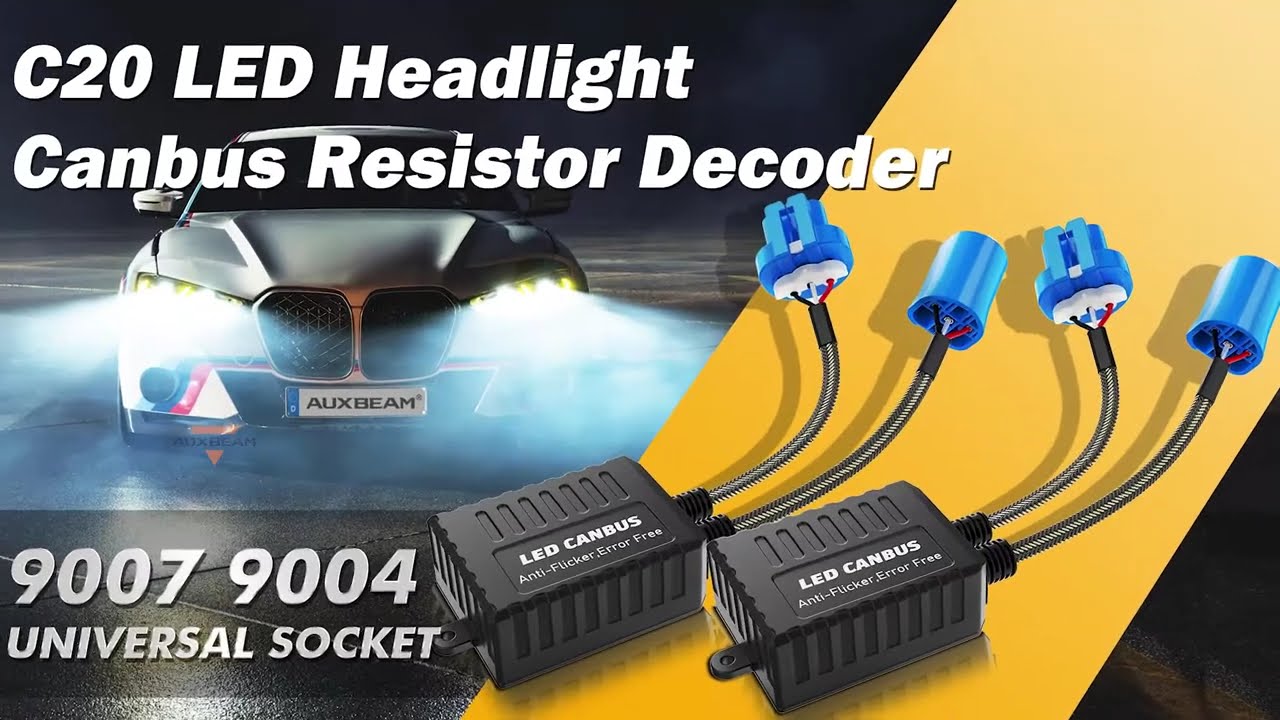 How to Connect 9007 C20-Model Decoder-Pro Enhanced LED Headlight Bulbs CANBUS Decoder