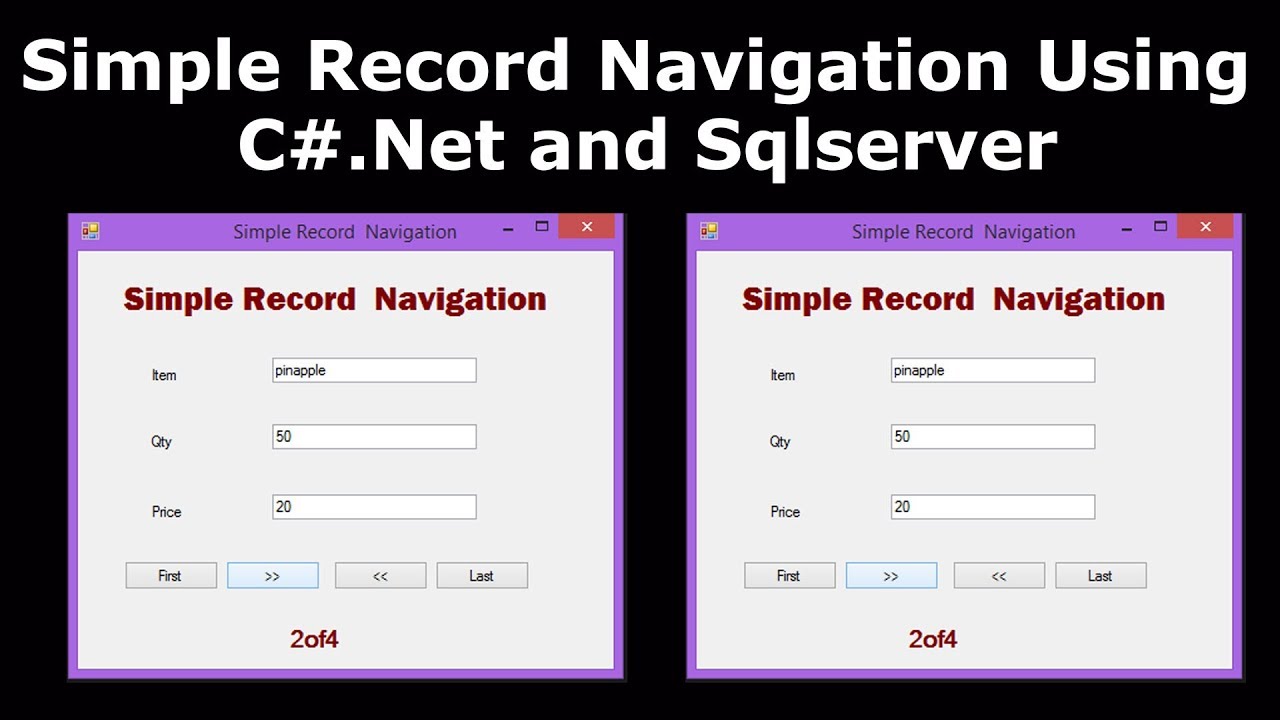 Records Navigation Using C#.net and Sqlserver