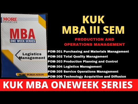 KUK LOGISTICS MANAGEMENT |KUK MBA ONE WEEK SERIES | #MBAKUKBOOKS |#MBAKUKNOTES | #MBAKUKVIDEOS