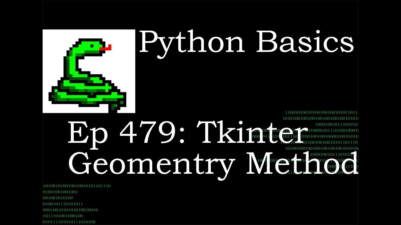 Python Basics Tkinter Geometry and Configure Methods