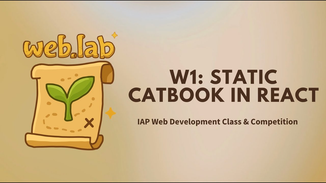 MIT web.lab (6.962) - Day 2: W1 - Static Catbook in React